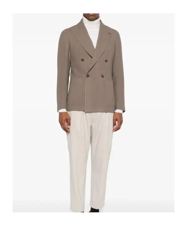 Tagliatore Long-sleeved Suit Jacket - Brown