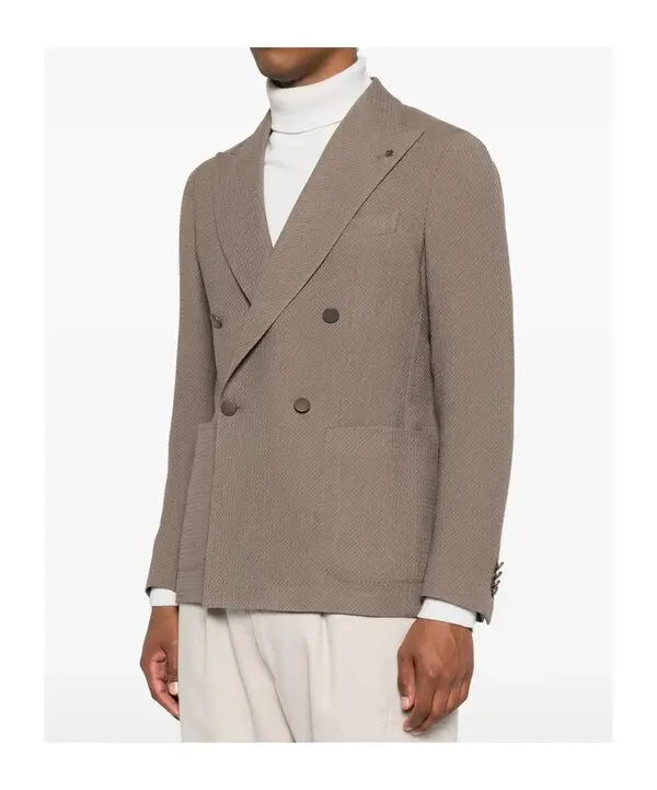 Tagliatore Long-sleeved Suit Jacket - Brown