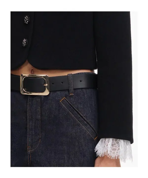 SELF-PORTRAIT Button-detailed Cropped Jacket With Lace Cuffs