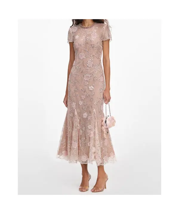 SELF-PORTRAIT Sequin Embellished Midi Dress