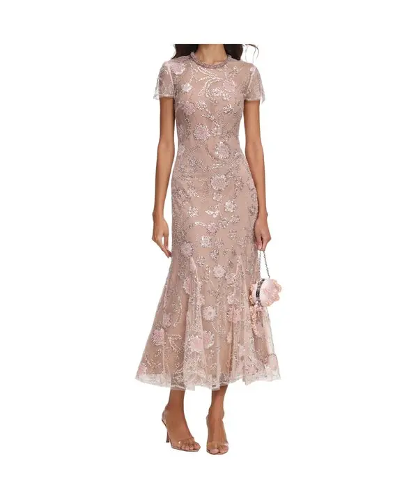 SELF-PORTRAIT Sequin Embellished Midi Dress