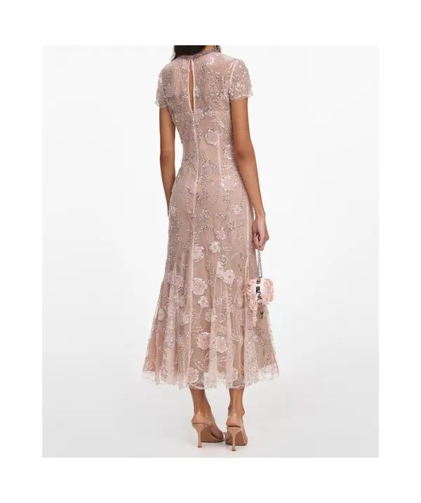SELF-PORTRAIT Sequin Embellished Midi Dress