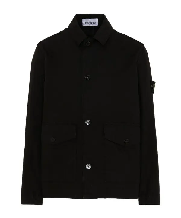 Stone Island Buttoned Jacket With Classic Collar