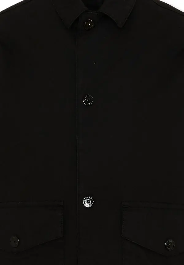 Stone Island Buttoned Jacket With Classic Collar