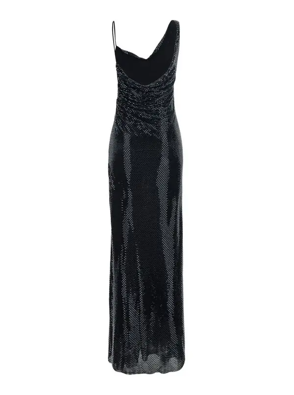 SELF-PORTRAIT Embellished Asymmetrical Maxi Dress