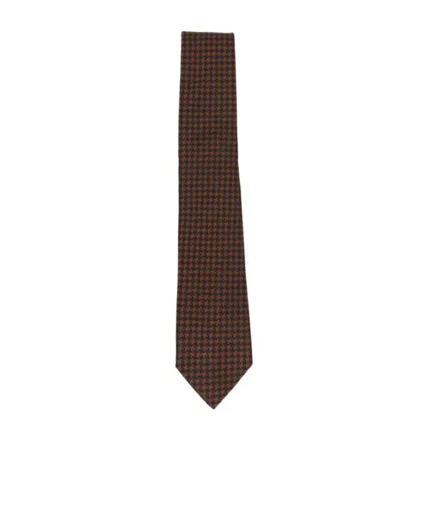 Tagliatore Houndstooth Neck Tie - Brown