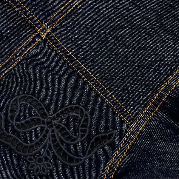 SELF-PORTRAIT Broderie Denim Mini Dress - Indigo