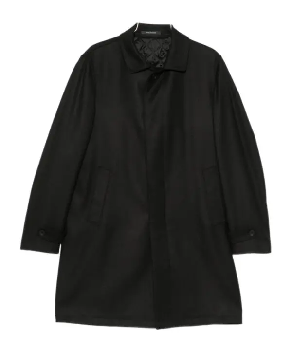 Tagliatore Long-sleeved Trench Coat - Black
