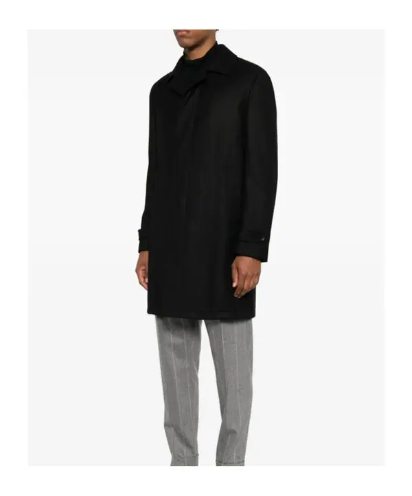 Tagliatore Long-sleeved Trench Coat - Black
