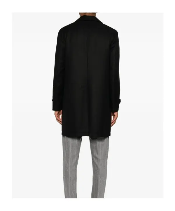 Tagliatore Long-sleeved Trench Coat - Black