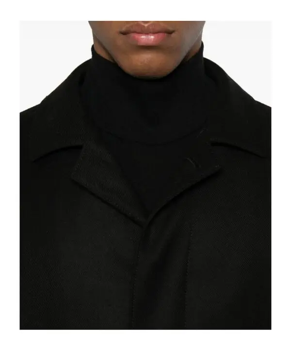 Tagliatore Long-sleeved Trench Coat - Black