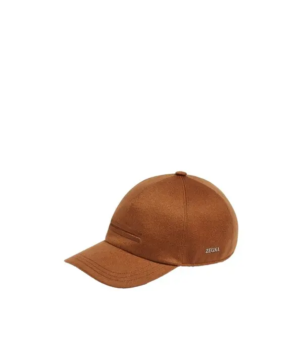 Zegna Baseball Cap With Curved Brim - Brown