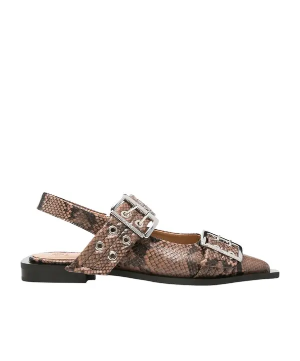 GANNI Slingback Flat Sandals With Buckle Fastening