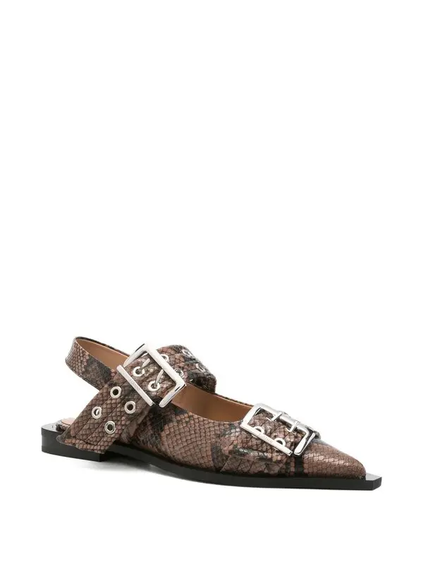 GANNI Slingback Flat Sandals With Buckle Fastening