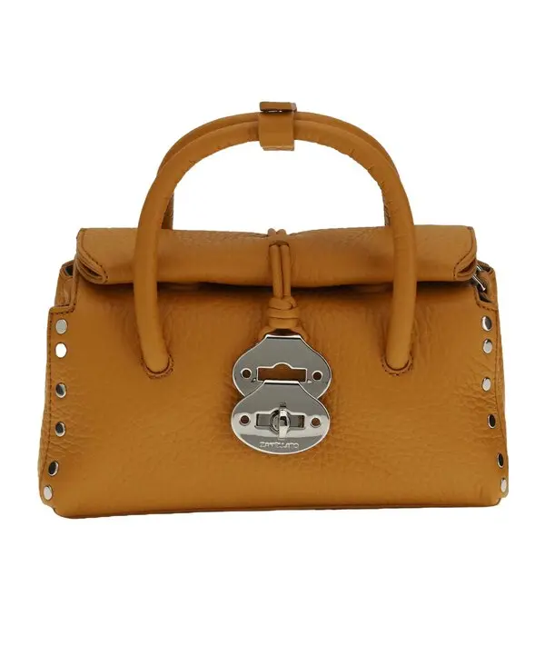 ZANELLATO Baby Dotta Studded Tote Bag With Turn-lock Clasp - Brown