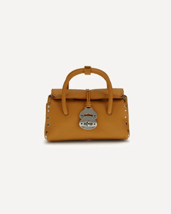 ZANELLATO Baby Dotta Studded Tote Bag With Turn-lock Clasp - Brown
