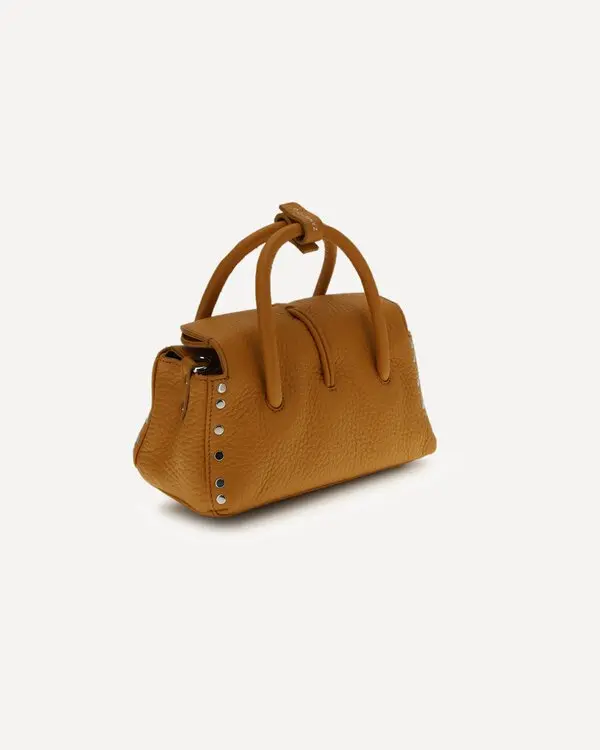 ZANELLATO Baby Dotta Studded Tote Bag With Turn-lock Clasp - Brown