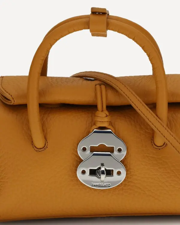 ZANELLATO Baby Dotta Studded Tote Bag With Turn-lock Clasp - Brown
