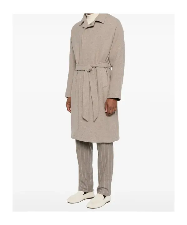 Tagliatore Long-sleeved Belted Coat