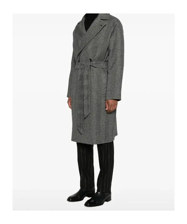 Tagliatore Double-breasted Herringbone Coat - Gray