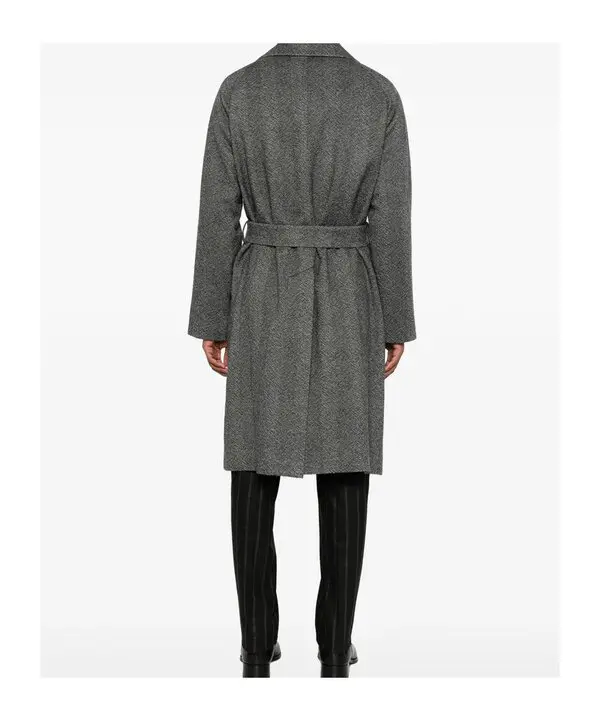 Tagliatore Double-breasted Herringbone Coat - Gray