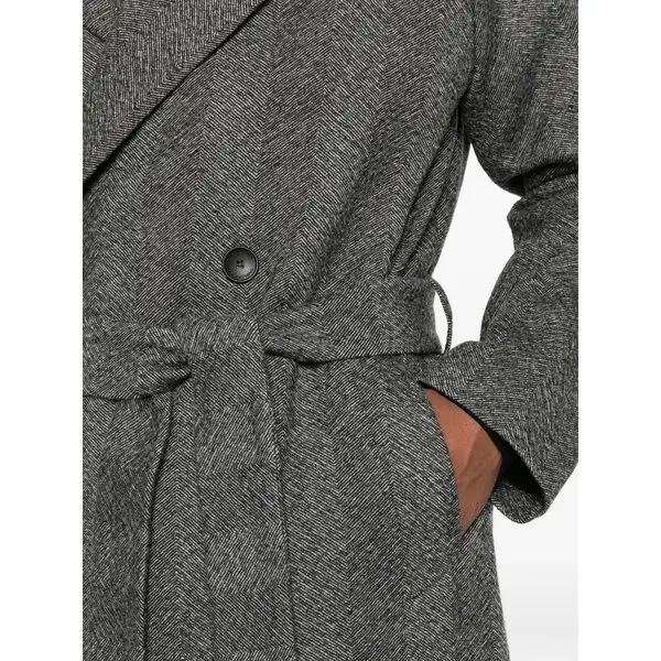Tagliatore Double-breasted Herringbone Coat - Gray