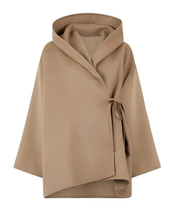 YVES SALOMON Hooded Wrap Short Coat
