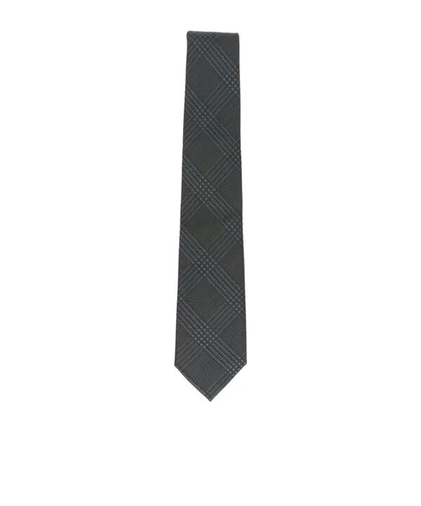 Tagliatore Plaid Neck Tie - Black