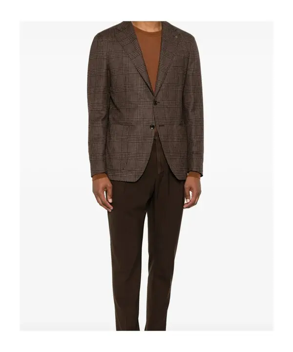 Tagliatore Long-sleeved Suit Jacket - Brown