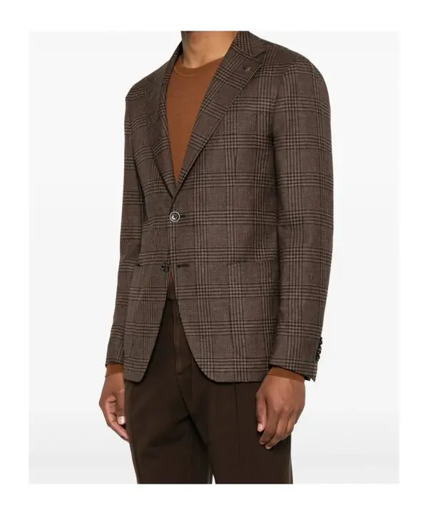 Tagliatore Long-sleeved Suit Jacket - Brown