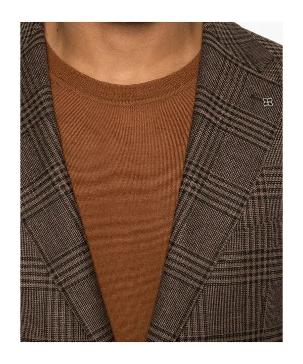 Tagliatore Long-sleeved Suit Jacket - Brown