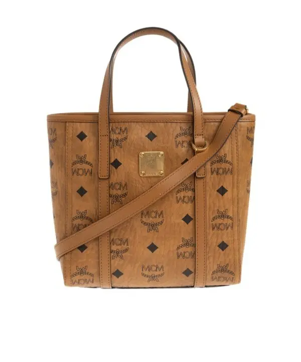 Mcm Logo Tote Bag - Brown