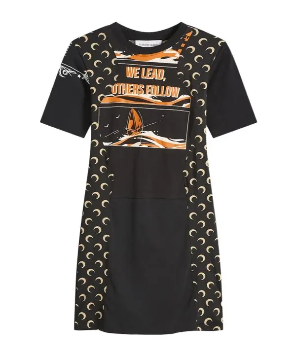 MARINE SERRE Graphic Printed Mini Dress
