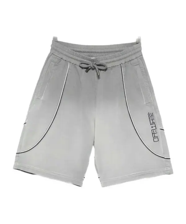 Off-White Logo Embroidered Drawstring Shorts - Gray