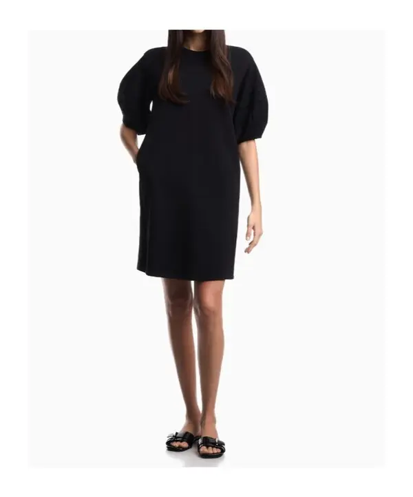 Emporio Armani Stretch Double Jersey Dress With Rayon Insert