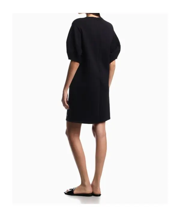 Emporio Armani Stretch Double Jersey Dress With Rayon Insert