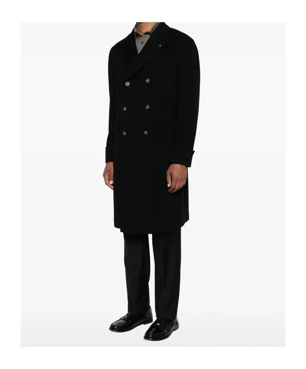 Tagliatore Double-breasted Long-sleeved Coat - Black