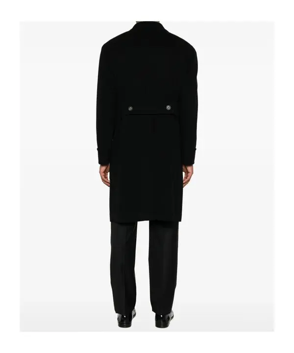 Tagliatore Double-breasted Long-sleeved Coat - Black