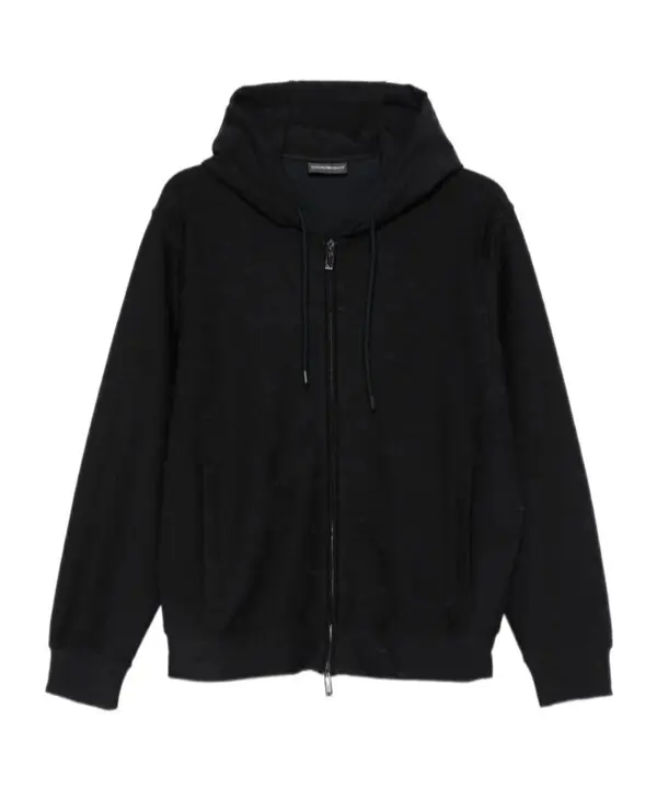 Emporio Armani Zip-up Drawstring Hoodie