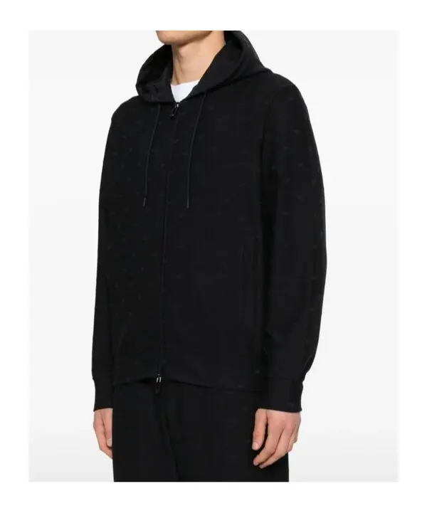 Emporio Armani Zip-up Drawstring Hoodie