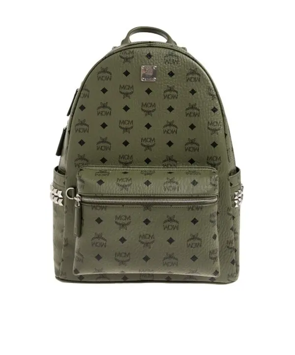 Mcm Monogrammed Zippered Backpack - Green