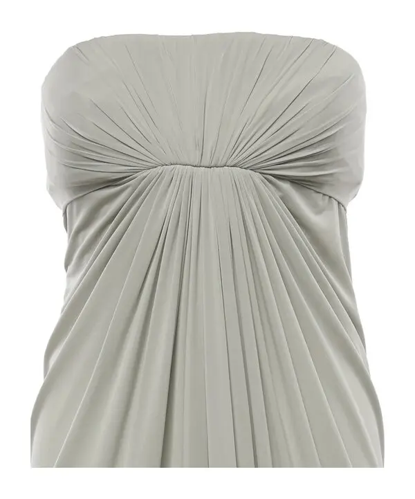 Alberta Ferretti Strapless Pleated Tube Dress