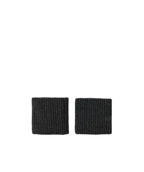 Brunello Cucinelli Stretch Ribbed Jersey Sweatbands With Monile Ornament - Anthracite