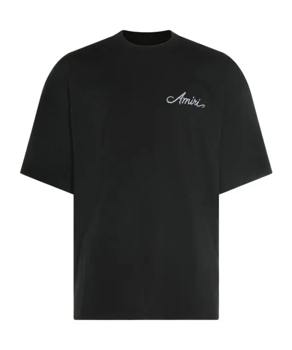 Amiri Logo Chessboard Print Crewneck T-shirt