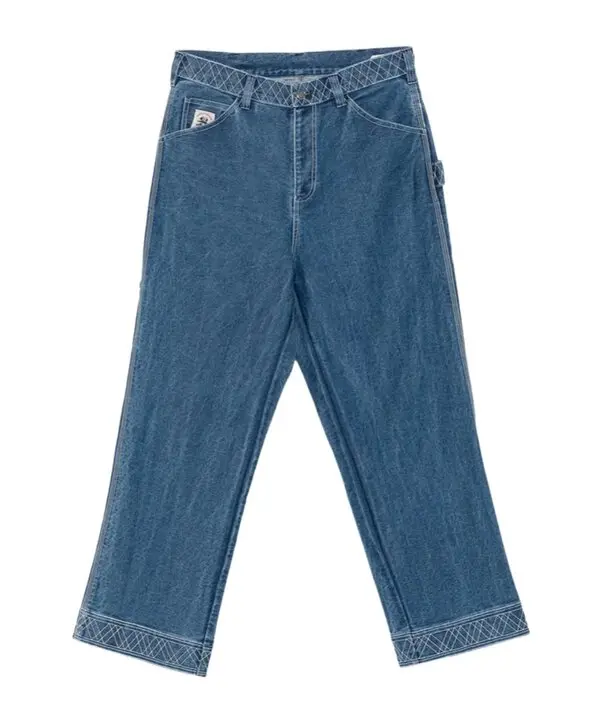 BODE Belt Loop Jeans With Diamond Contrast Stitching