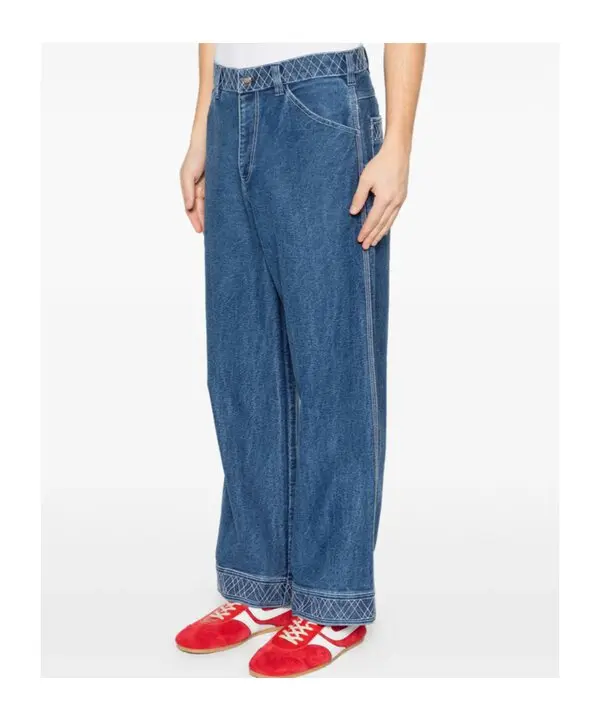 BODE Belt Loop Jeans With Diamond Contrast Stitching