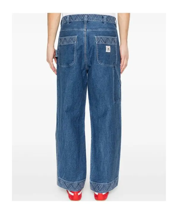 BODE Belt Loop Jeans With Diamond Contrast Stitching