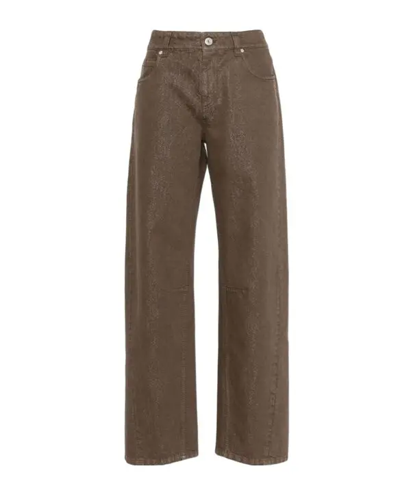 Brunello Cucinelli Glitter Embellished Straight Leg Jeans