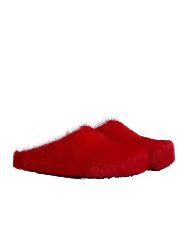 Marni Fussbett Round Toe Slip-on Mules - Red