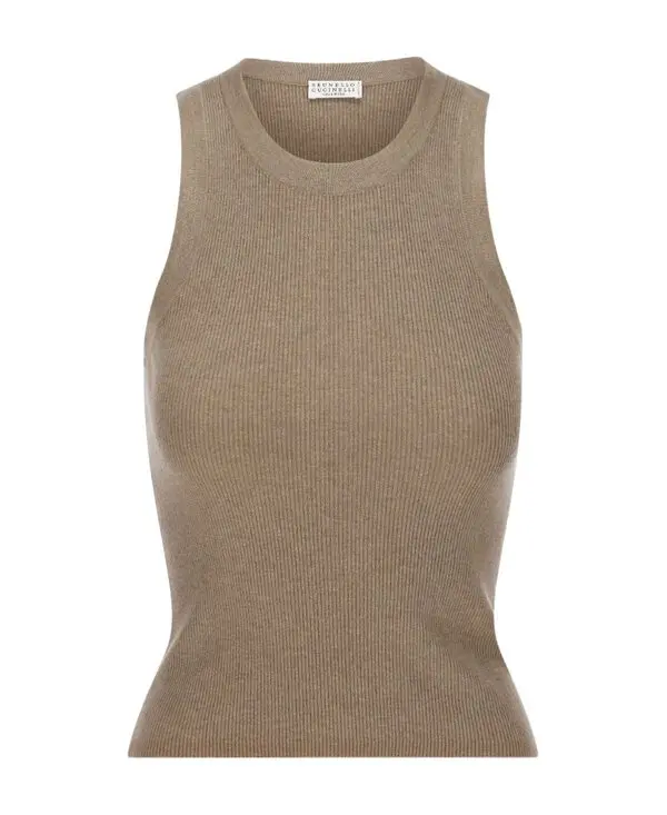 Brunello Cucinelli Sleeveless Ribbed Knit Vest